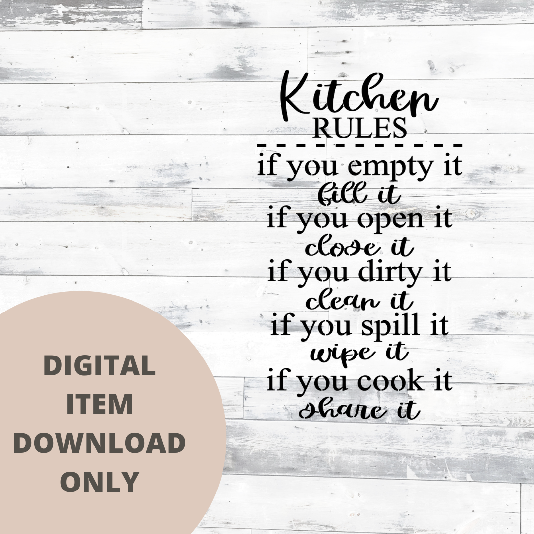 Kitchen Rules SVG - DIGITAL DOWNLOAD – The Creative Maker
