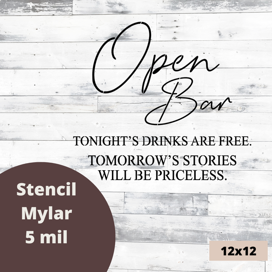 Stencil - Open Bar – The Creative Maker