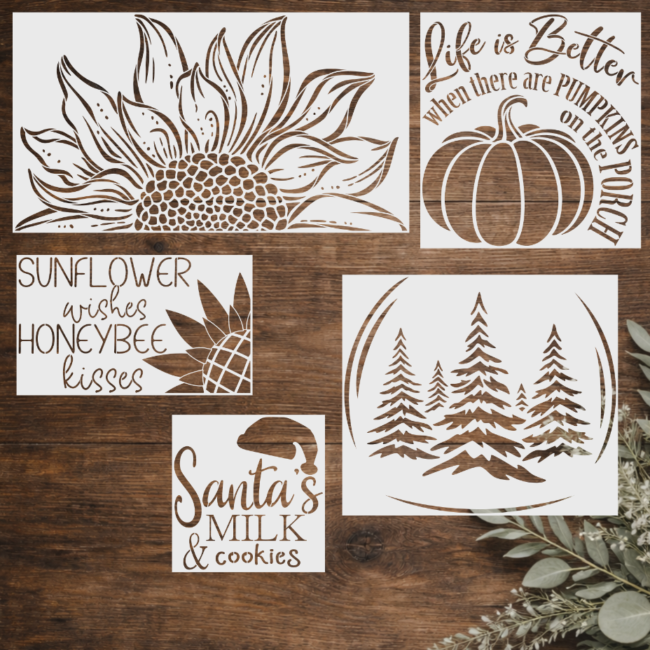 Stencil - Bundle of 5 - Fall/ Winter Bundle – The Creative Maker
