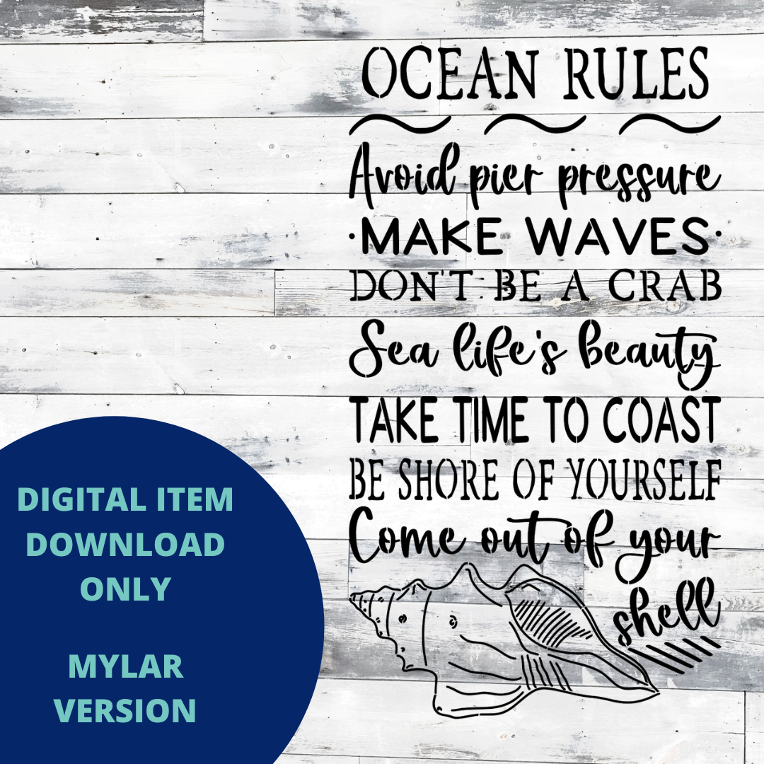 Ocean Rules MYLAR SVG – The Creative Maker