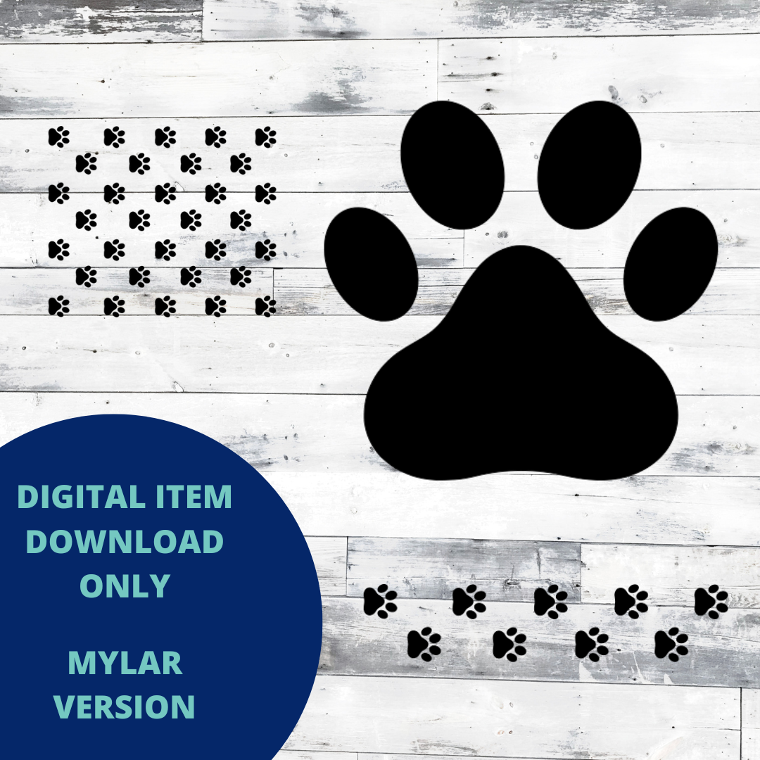 Paw Print [single, tracks, & overlay] MYLAR SVG – The Creative Maker